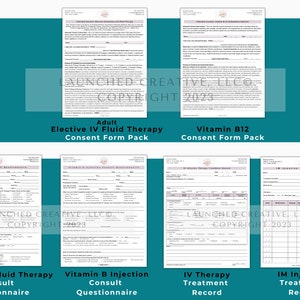 IV Therapy B12 Form Template Bundle | IV Fluids B12 Consult | IV Fluids ...