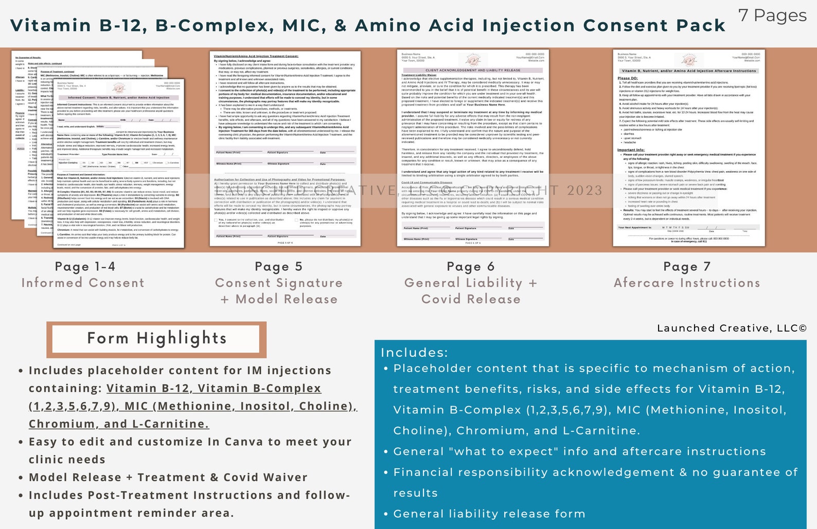 Vitamin B Complex B12 MIC Injection Consent Form Template | B12 Shot ...