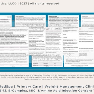 Vitamin B Complex B12 MIC Injection Consent Form Template | B12 Shot ...