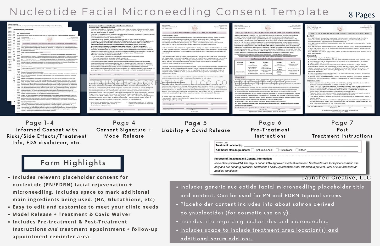 Nucleotide Microneedling Consent Template | PDRN Polynucleotide Facial ...