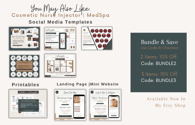 Nurse Injector Premade Logo Medspa Boho Logo Kit Pink Logo Template ...