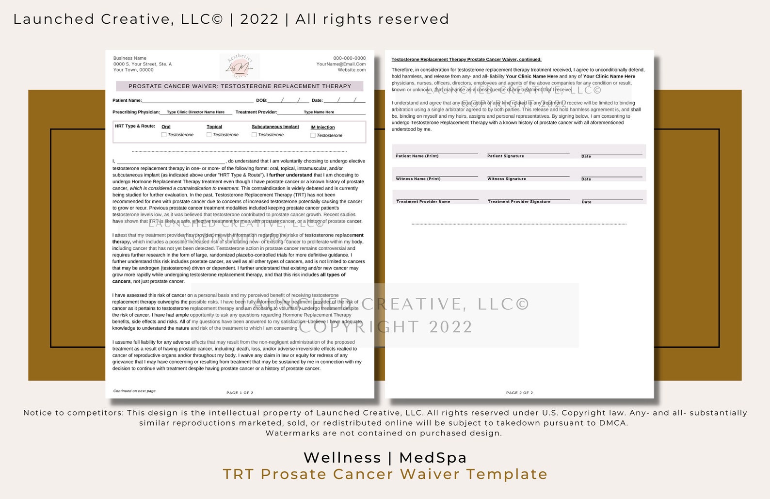 Testosterone Replacement Therapy Prostate Cancer Waiver Form | HRT ...