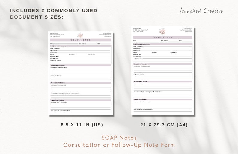 SOAP Note Template Aesthetic Medspa Esthetician SOAP Note - Etsy New ...