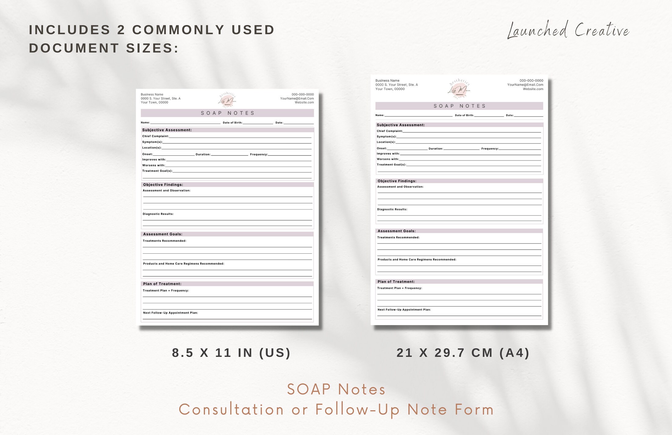 SOAP Note Template Aesthetic Medspa Esthetician SOAP Note - Etsy Australia