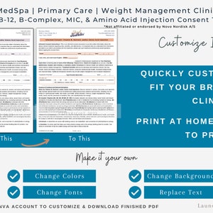 Vitamin B Complex B12 MIC Injection Consent Form Template | B12 Shot ...