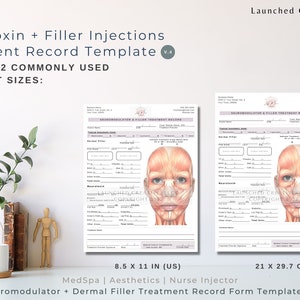 Filler Neurotoxin Injection Treatment Record Form Template | Aesthetic ...