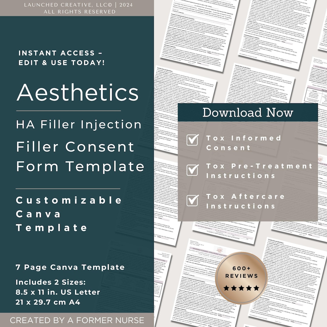 Dermal Filler Consent Form | Hyaluronic Acid Filler Informed Consent ...