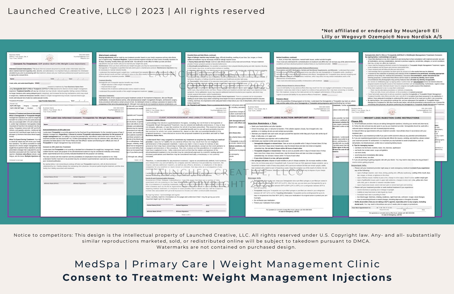 Semaglutide Tirzepatide Weight Loss Injection Consent Form Template ...