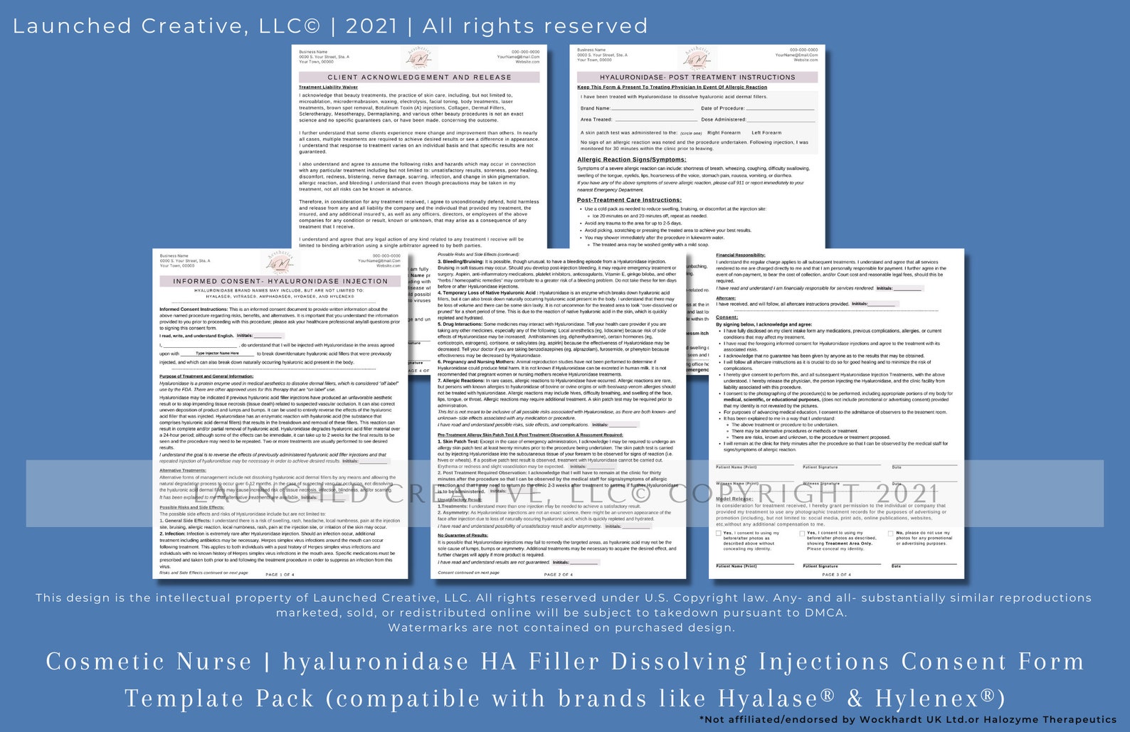 Hyaluronidase Filler Reversal Hyalase Informed Consent - Etsy