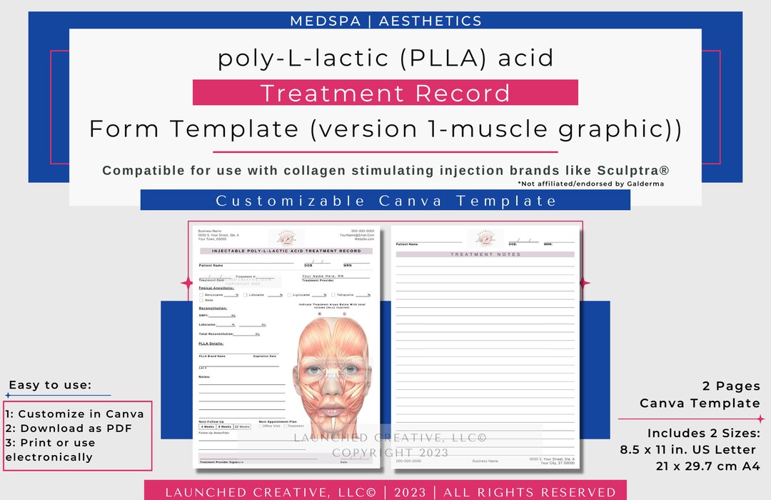 PLLA Sculptra® Collagen Stimulating Injection Treatment Record Form V1 ...