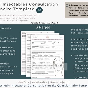 Neurotoxin Filler Consult Questionnaire | Filler Botox Injectables ...