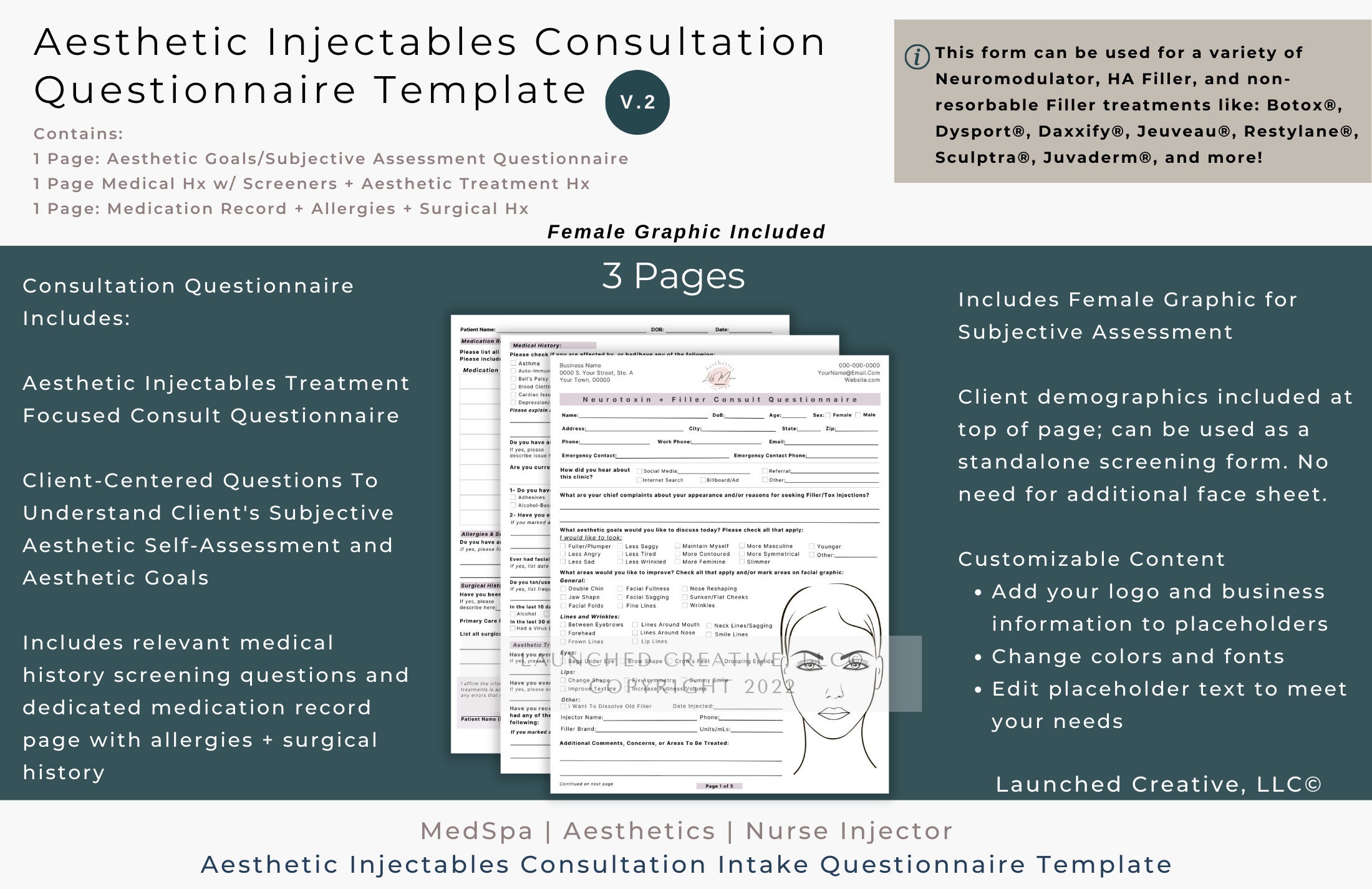 Neurotoxin Filler Consult Questionnaire Filler Botox Injectables ...
