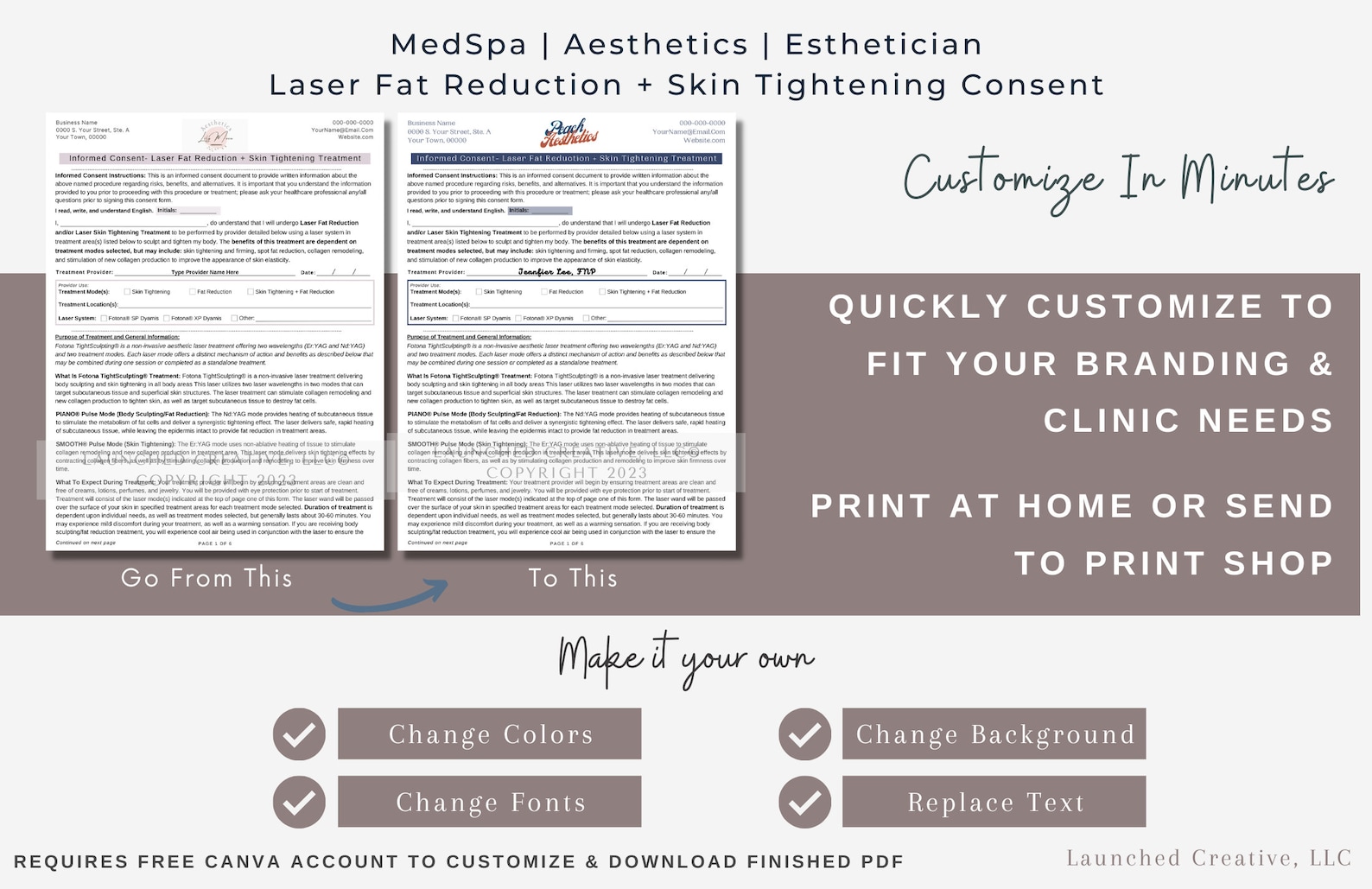 Laser Fat Reduction Skin Tightening Consent Form Template | Fotona ...