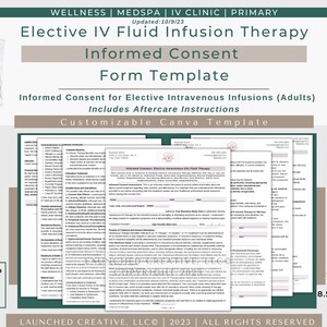 IV Infusion Therapy Consent Form Template IV Fluid Therapy Consent Form ...