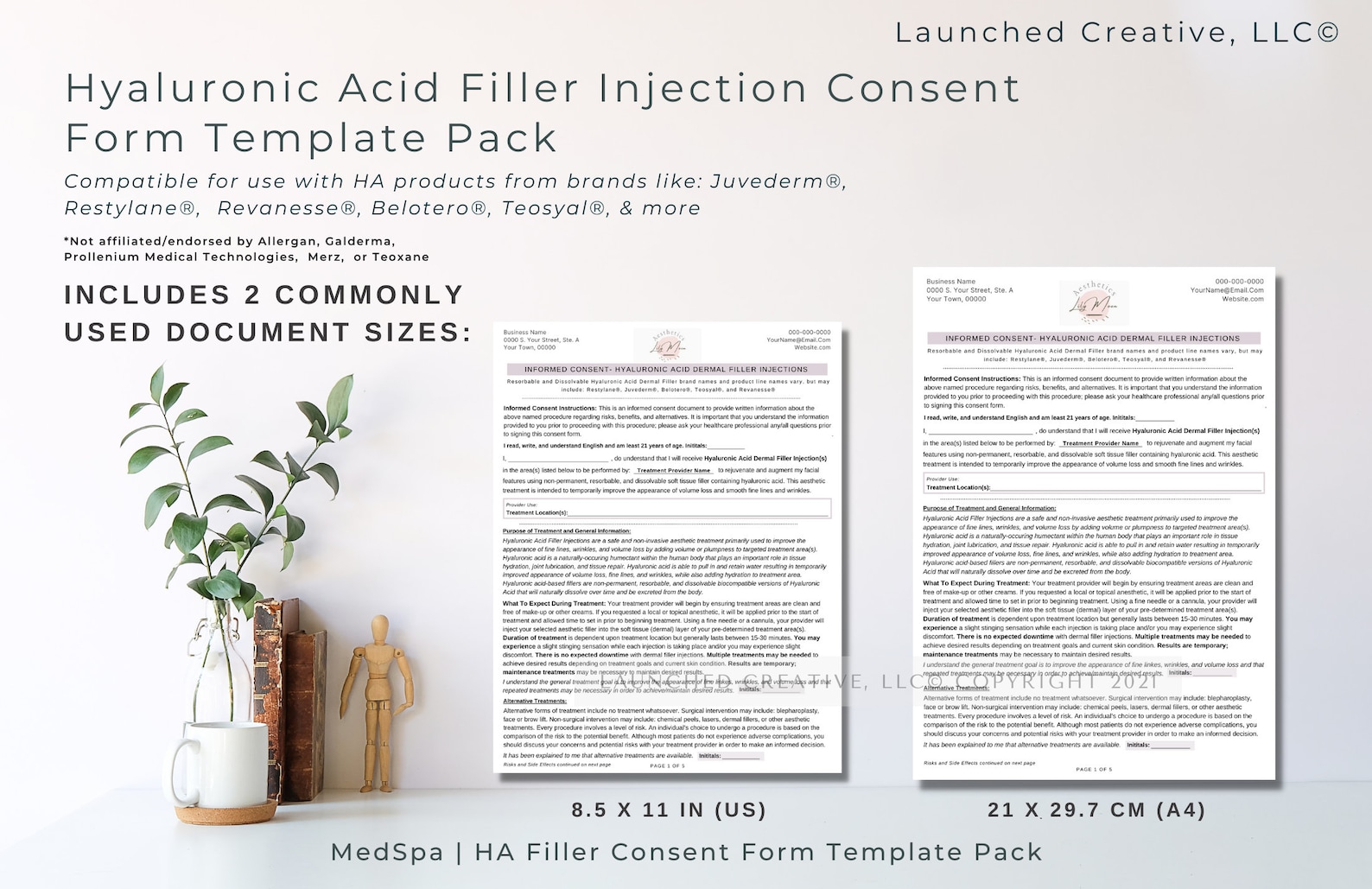 Dermal Filler Consent Form Hyaluronic Acid Filler Informed Consent ...