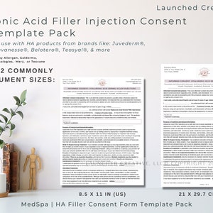Dermal Filler Consent Form Hyaluronic Acid Filler Informed Consent ...