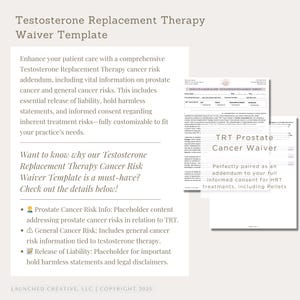 HRT Waiver Form Bundle | TRT Prostate Cancer Waiver | Mammogram Waiver ...
