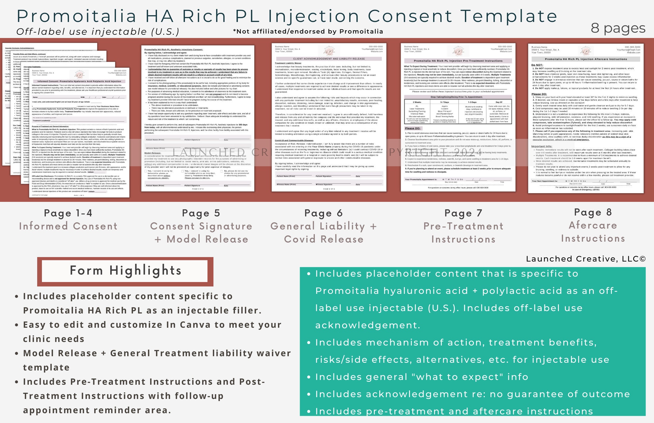Promoitalia HA Rich PL Injectable Consent Form | Promoitalia Hyaluronic ...