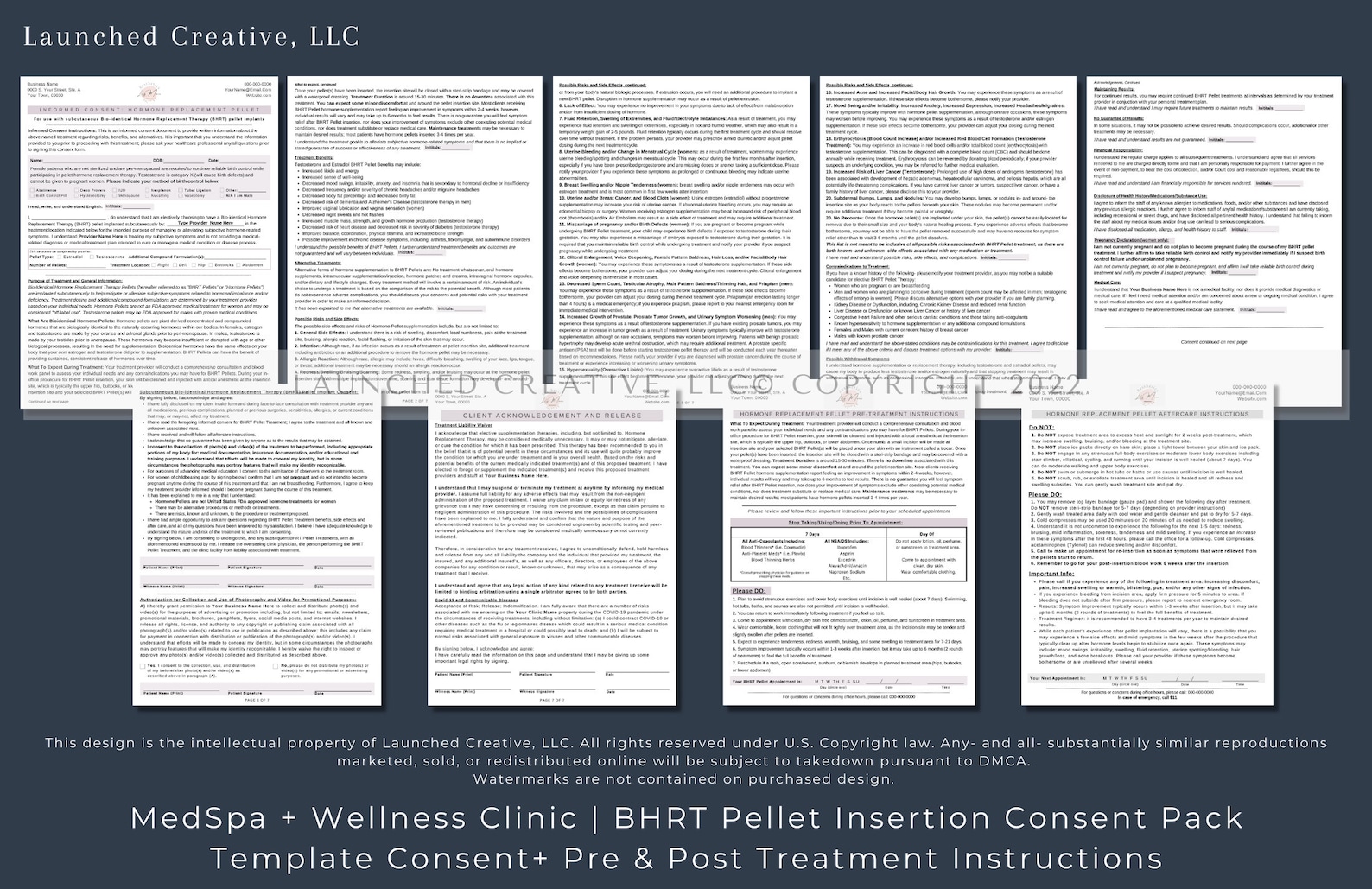 BHRT Testosterone Pellet Estrogen Pellet Consent Form Template Hormone ...