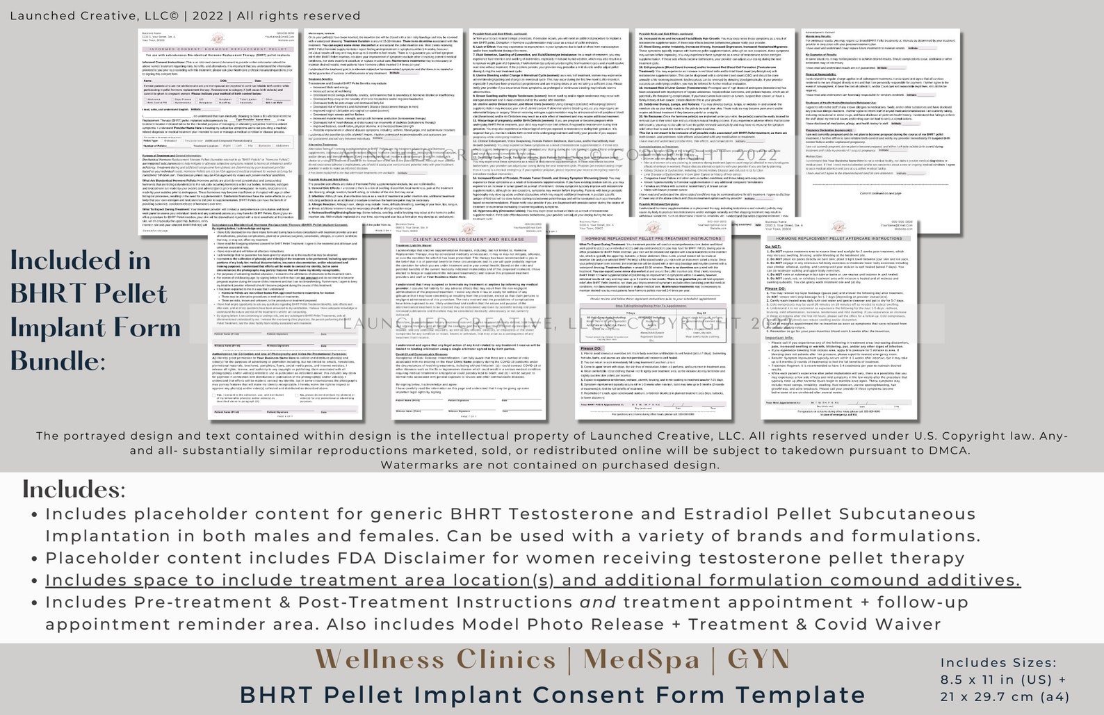 BHRT Pellet Implant Form Bundle Testosterone Pellet Estrogen Pellet ...