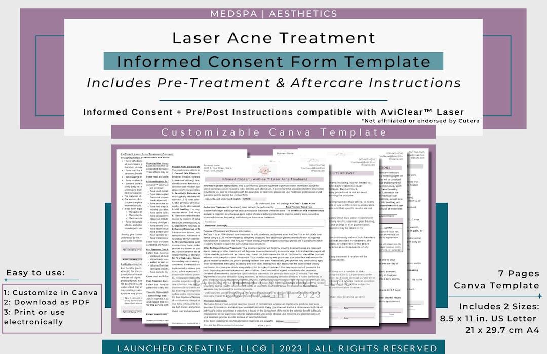 Acne Laser Treatment Consent Form Template | Aviclear™ Laser Acne ...