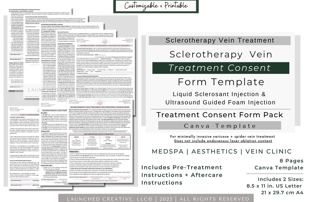 Sclerotherapy Vein Treatment Consent Form | Sclerotherapy Varicose ...