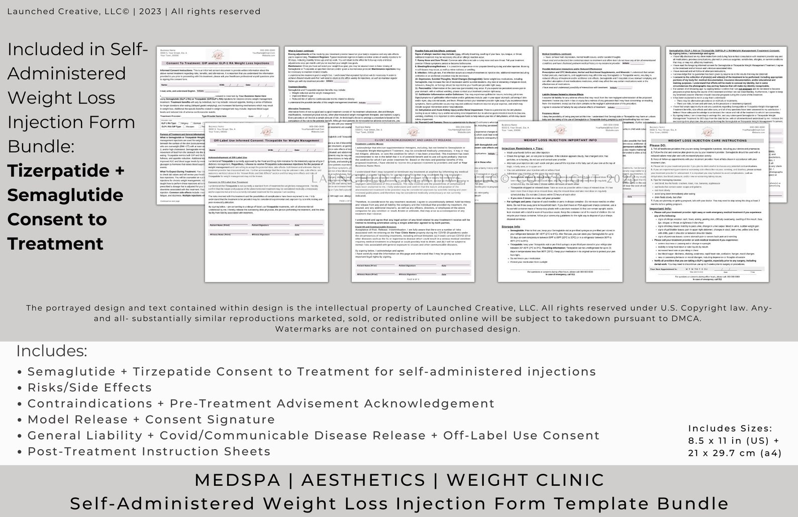 Semaglutide Tirzepatide Self Administered Weight Loss Form Bundle ...