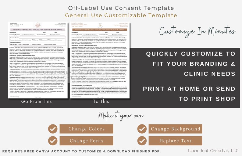 Medspa Aesthetics off Label Use Informed Consent Template Aesthetics ...