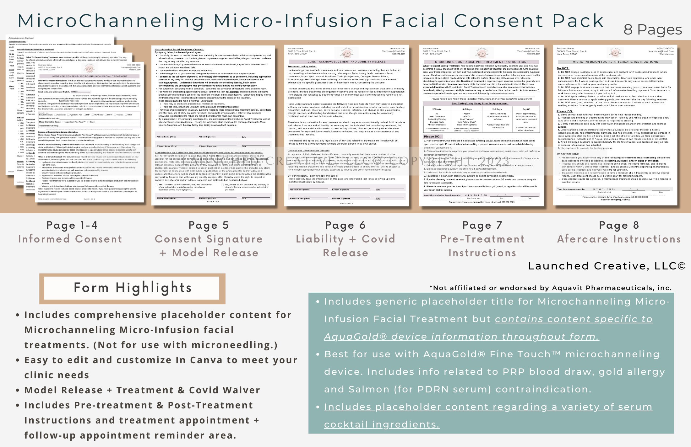 Microchanneling Micro-infusion Facial Consent Template | Aquagold Micro ...
