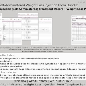 Semaglutide Tirzepatide Self Administered Weight Loss Form Bundle ...