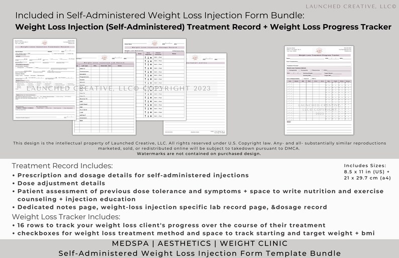 Semaglutide Tirzepatide Self Administered Weight Loss Form Bundle ...