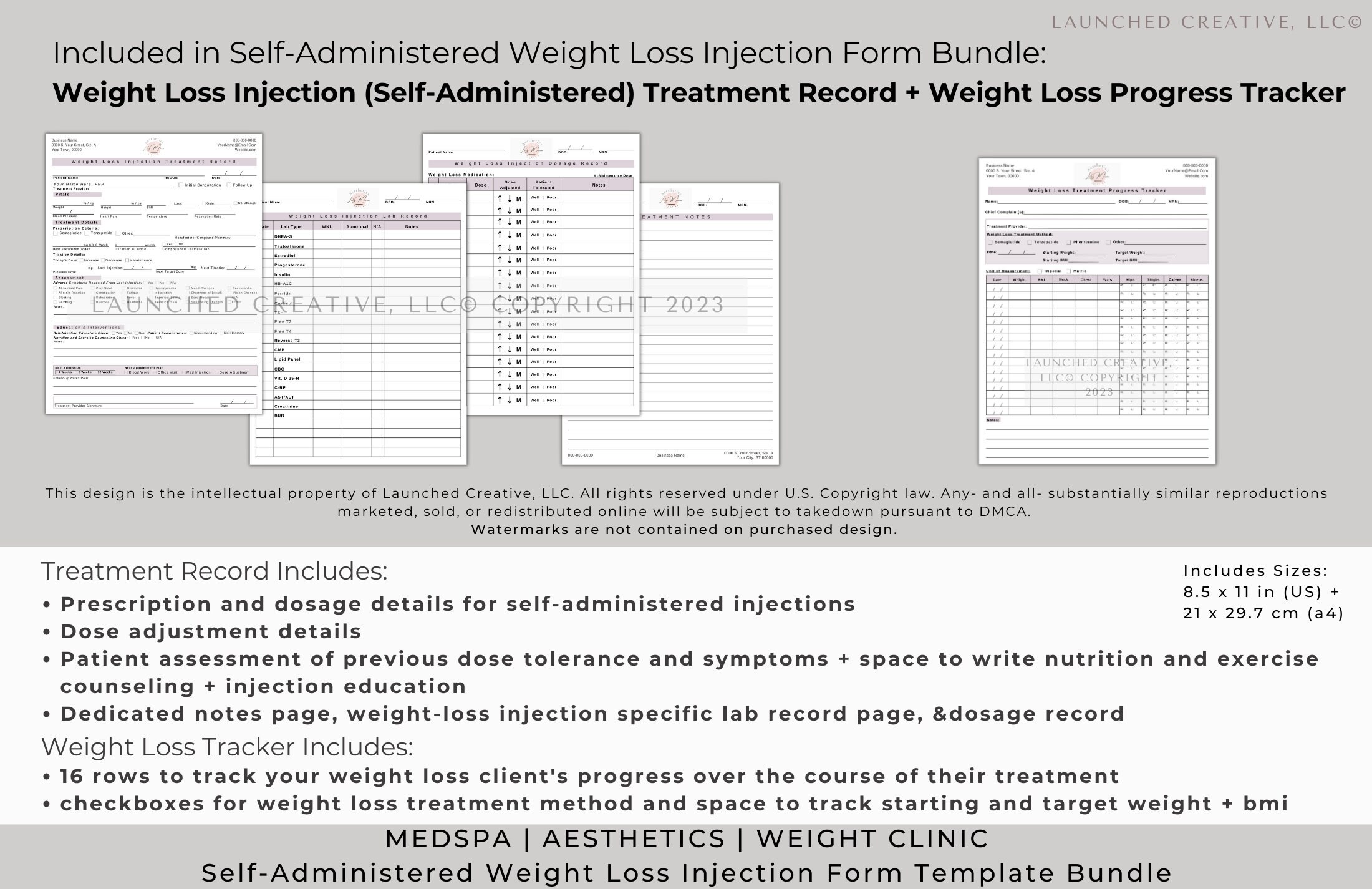 Semaglutide Tirzepatide Self Administered Weight Loss Form Bundle ...