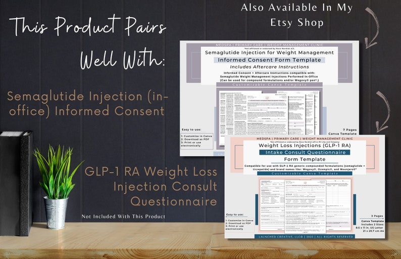 Weight Loss Injection Treatment Record Form Template V2 | Semaglutide ...