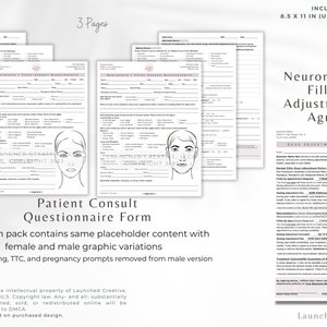 Filler & Neurotoxin Treatment Form Bundle V2 | Botox Filler Hyalase ...