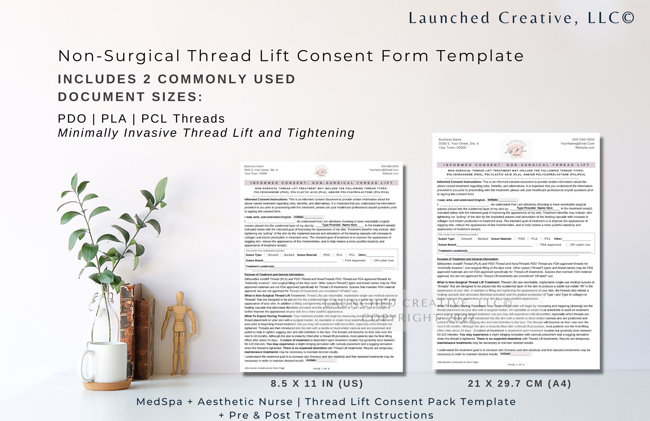 Thread Lift Consent Form Template PDO Thread Lift Silhouette Instalift PLA Thread Lift Consent ...