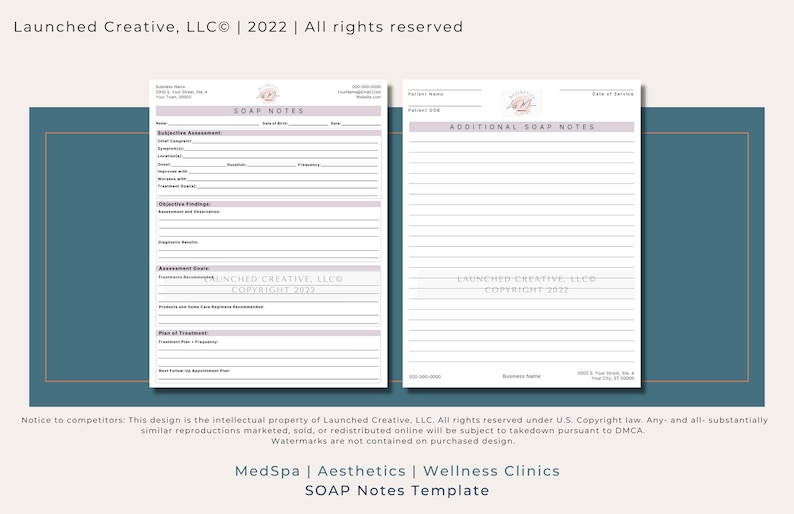 SOAP Note Template | Aesthetic Medspa Esthetician SOAP Note ...