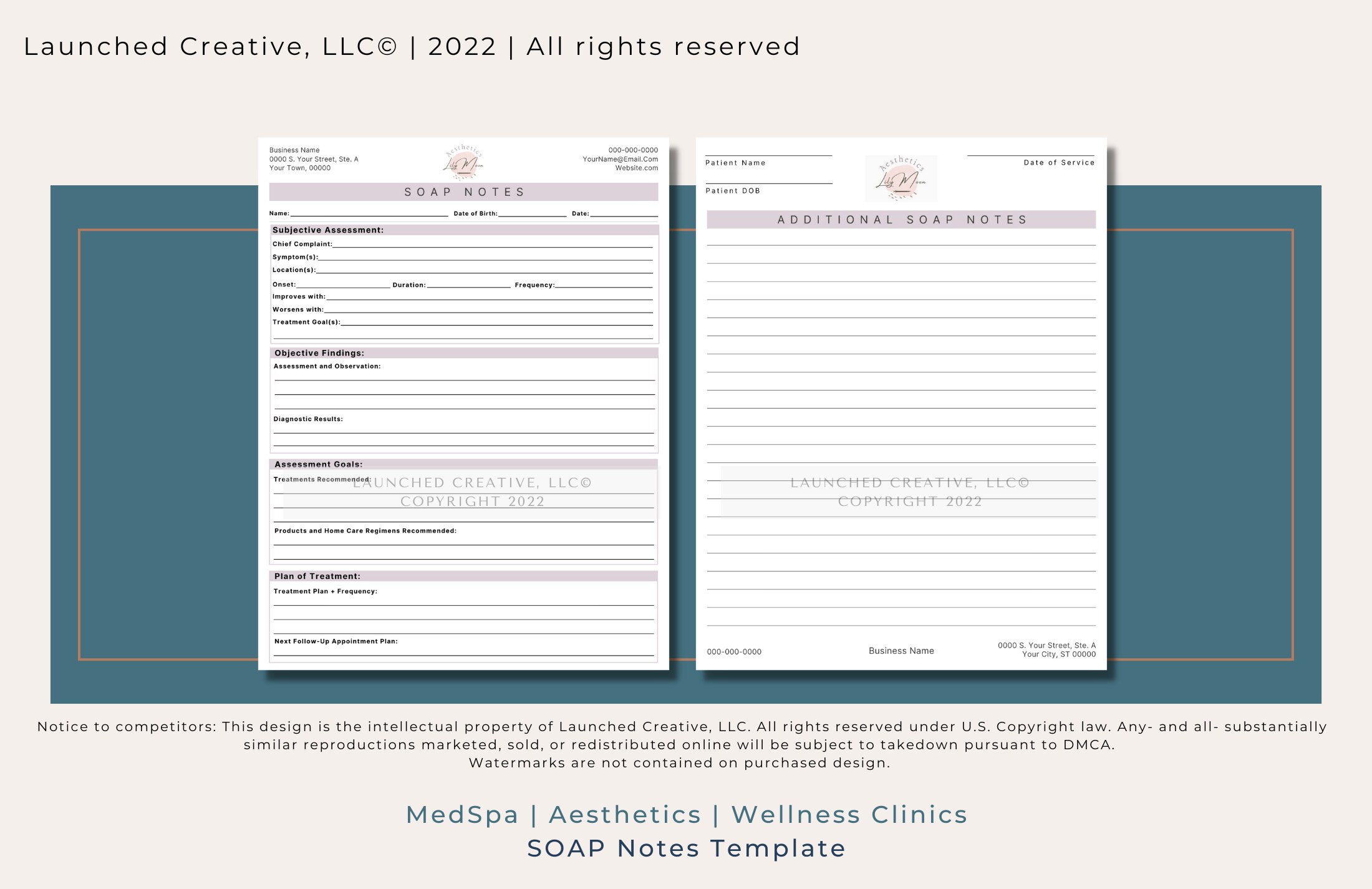 SOAP Note Template | Aesthetic Medspa Esthetician SOAP Note ...