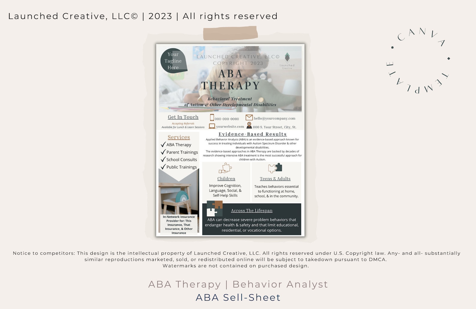 ABA Therapy Services Flyer Template | Canva - Etsy