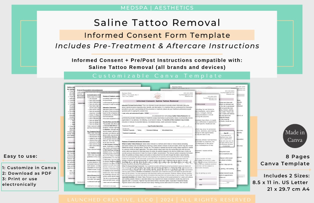 Saline Tattoo Removal Consent Form Template LI-FT Saline Tattoo Removal ...