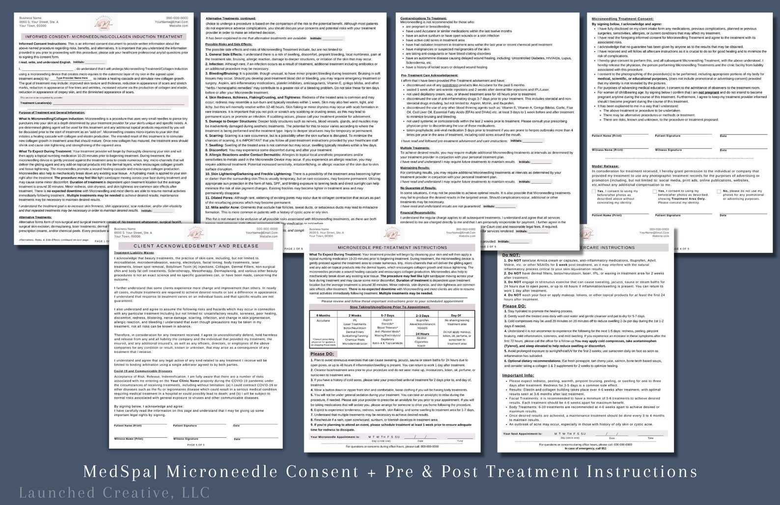 Microneedling Consent Form Microneedle Consent Release Form - Etsy