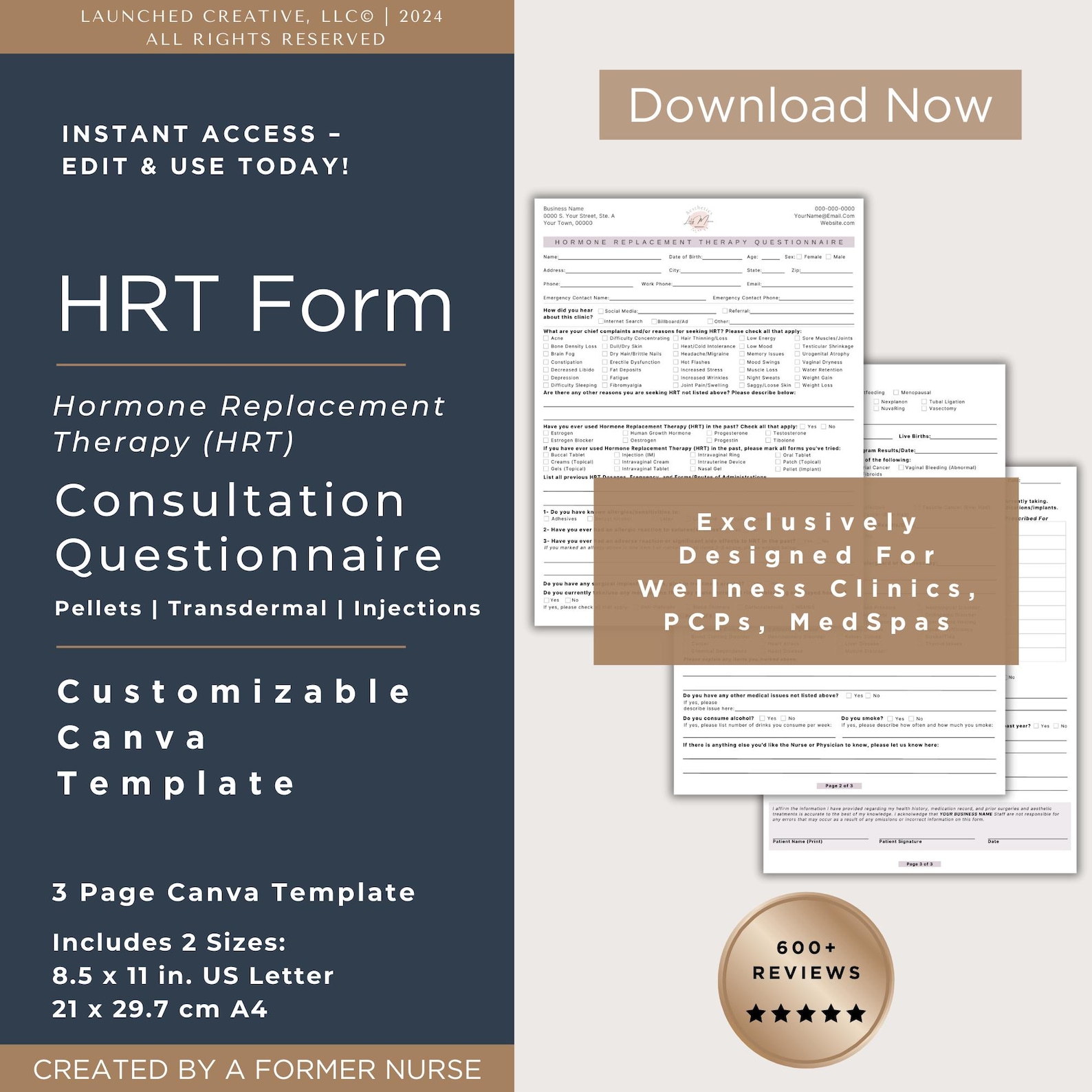 Hormone Replacement Therapy Intake Questionnaire Form Template ...