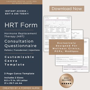 Hormone Replacement Therapy Intake Questionnaire Form Template ...