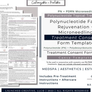 Nucleotide Microneedling Consent Template | PDRN Polynucleotide Facial ...