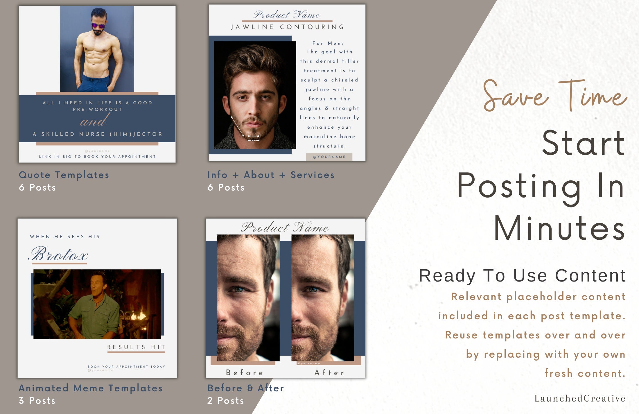 Male Botox Filler Instagram Post Templates Brotox Himjection - Etsy Canada