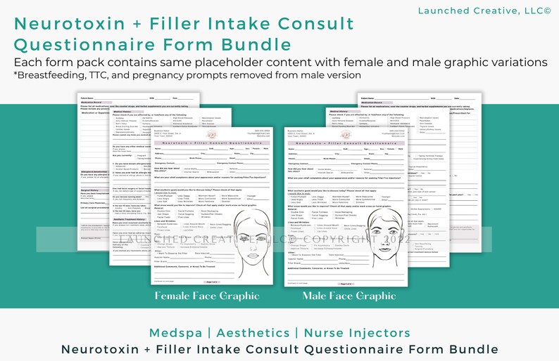 Neurotoxin Filler Consult Questionnaire Bundle | Filler Botox ...