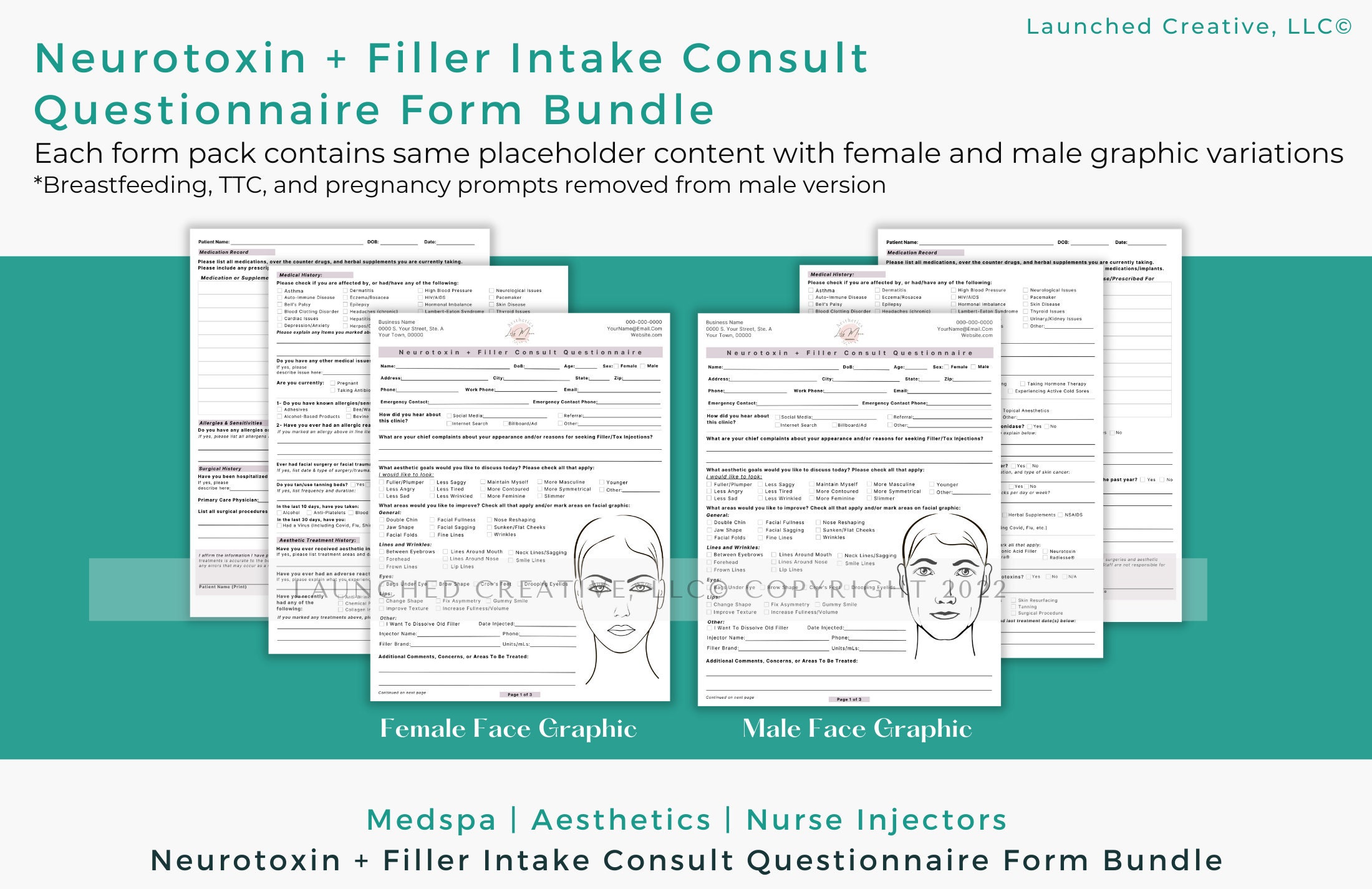 Neurotoxin Filler Consult Questionnaire Bundle | Filler Botox ...