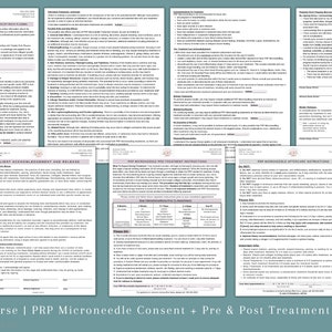PRP Microneedling Consent Template | Vampire Facial PRP Consent ...
