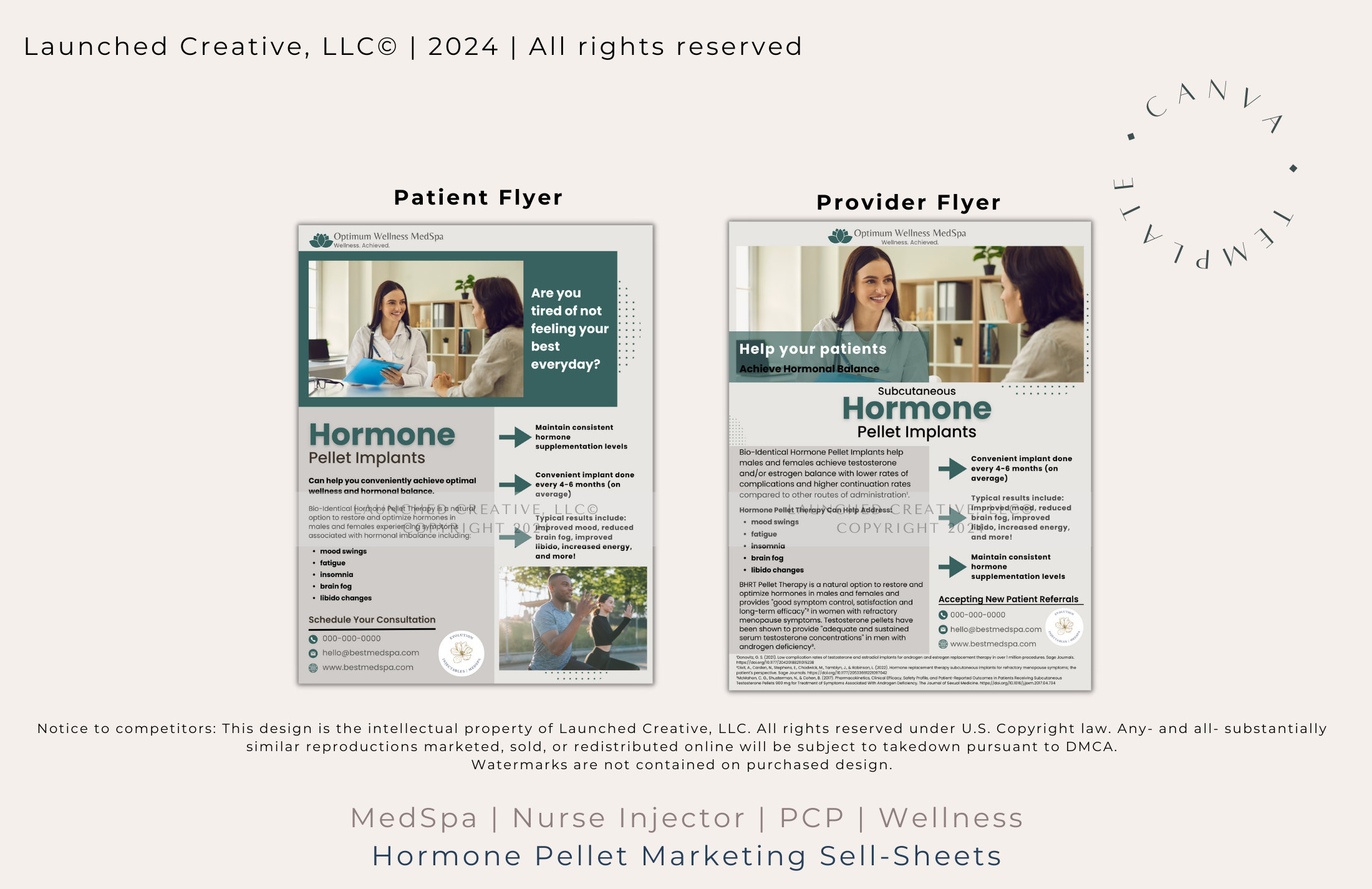 Hormone Pellet Therapy Flyer Template HRT Marketing Sell Sheet BHRT ...