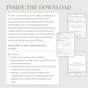 Hormone Replacement Therapy Intake Questionnaire Form Template ...