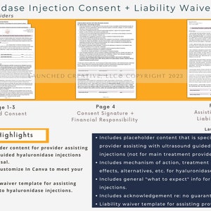 Hyaluronidase Consent Waiver Form for Assisting Provider | Ultrasound ...